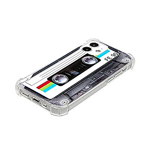FAteamll Case for iPhone 12 Mini, Matte Finish Heavy Duty Soft Back Cover with Reinforced Corners TPU Soft Bumper Retro Cassette Tape Case Compatible with iPhone 12 Mini 5.4 Inch 2020 Released