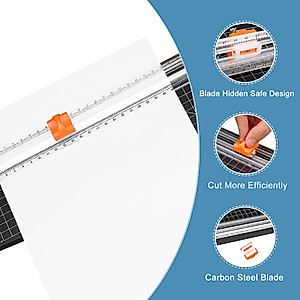 PATIKIL Paper Cutter A3 Stack Portable Paper Trimmer, 18" Length, 10-Sheet Capacity, Transparent Guide Ruler, Photo Vinyl Paper Cardstock Slicer Cutter for Office, Home