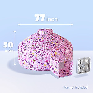 Skywin Air Tent Fort Playhouse for Kids (Princess) - Classic Inflatable Kids Fort Sets Up and Stores Away in Seconds, 77 x 50 Inches (Fan NOT Included)