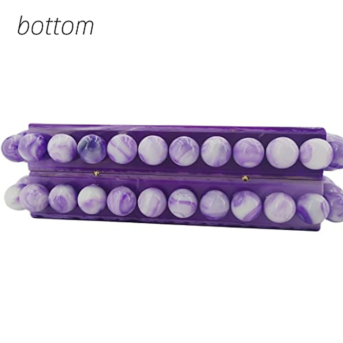 Genda 2Archer Women Acrylic Evening Clutch Shoulder Bag Marble Square Box Bead Purses for Wedding Party (Purple)