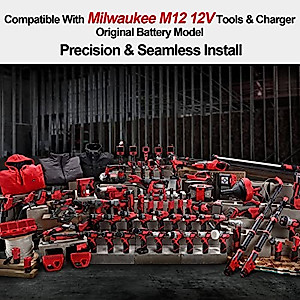 TenHutt 【3RD-Upgrade!】 2Pack 6.0Ah Replacement Battery for Milwaukee M12 12V Lithium Battery Compatible with XC 48-11-2440 48-11-2402 48-11-2460 12-Volt M12 Cordless Power Tools