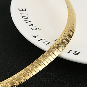 HZMAN Stainless Steel Omega Chain 8mm Solid 18 inch Necklace and 8.5 inch Bracelet Set