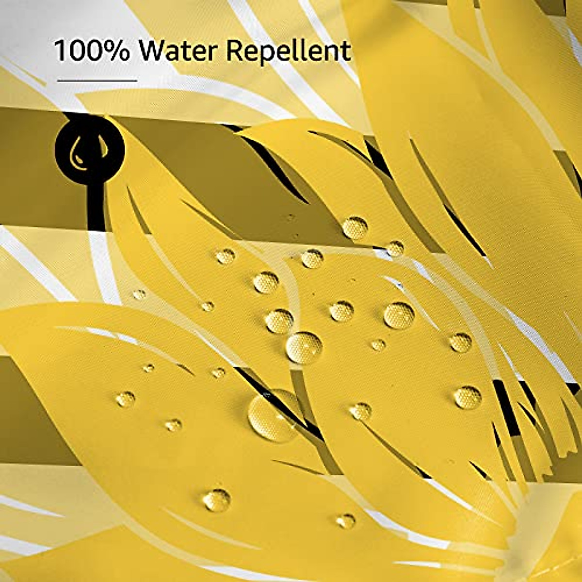 VEGA U Sunflower Quote Fabric Shower Curtain for Bathroom, Black and White Stripe Bath Decor with Hooks, Hotel Quality, 72x72 Inch