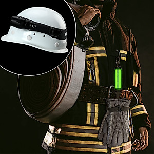 Amylove 4 Pieces Firefighter Glove Strap Firefighter Fire Helmet Band Glove Safety Strap with Green Reflective Trim Rubber Helmet Strap Firefighter Tools Fire Gear Accessories