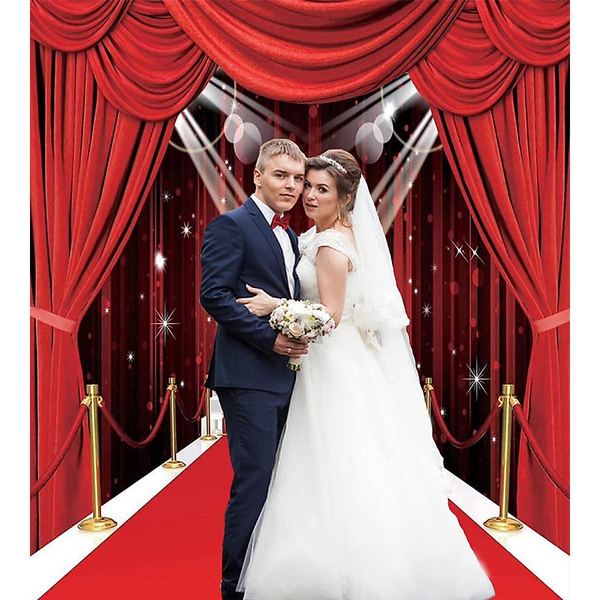 10X10FT Hollywood Theme Party Decorations Photo Backdrops Red Carpet Backgrounds Vinyl Photography Background Backdrops for Wedding Birthday Party Decoration CY-053