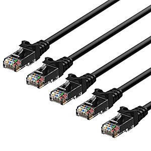 Rankie RJ45 Cat6 Snagless Ethernet Patch Cable, 1Gpbs Transfer Speed, 15 Feet, (Black)