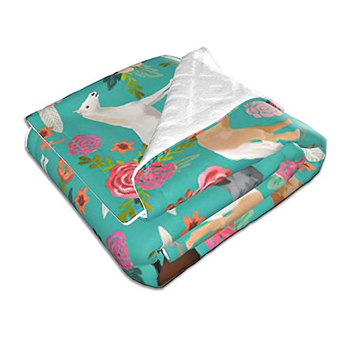 Horses Floral Horse Breeds Baby Double Blanket, Ultra Soft Warm Plush Nursery Receiving Blankets for Toddler Infant Newborns