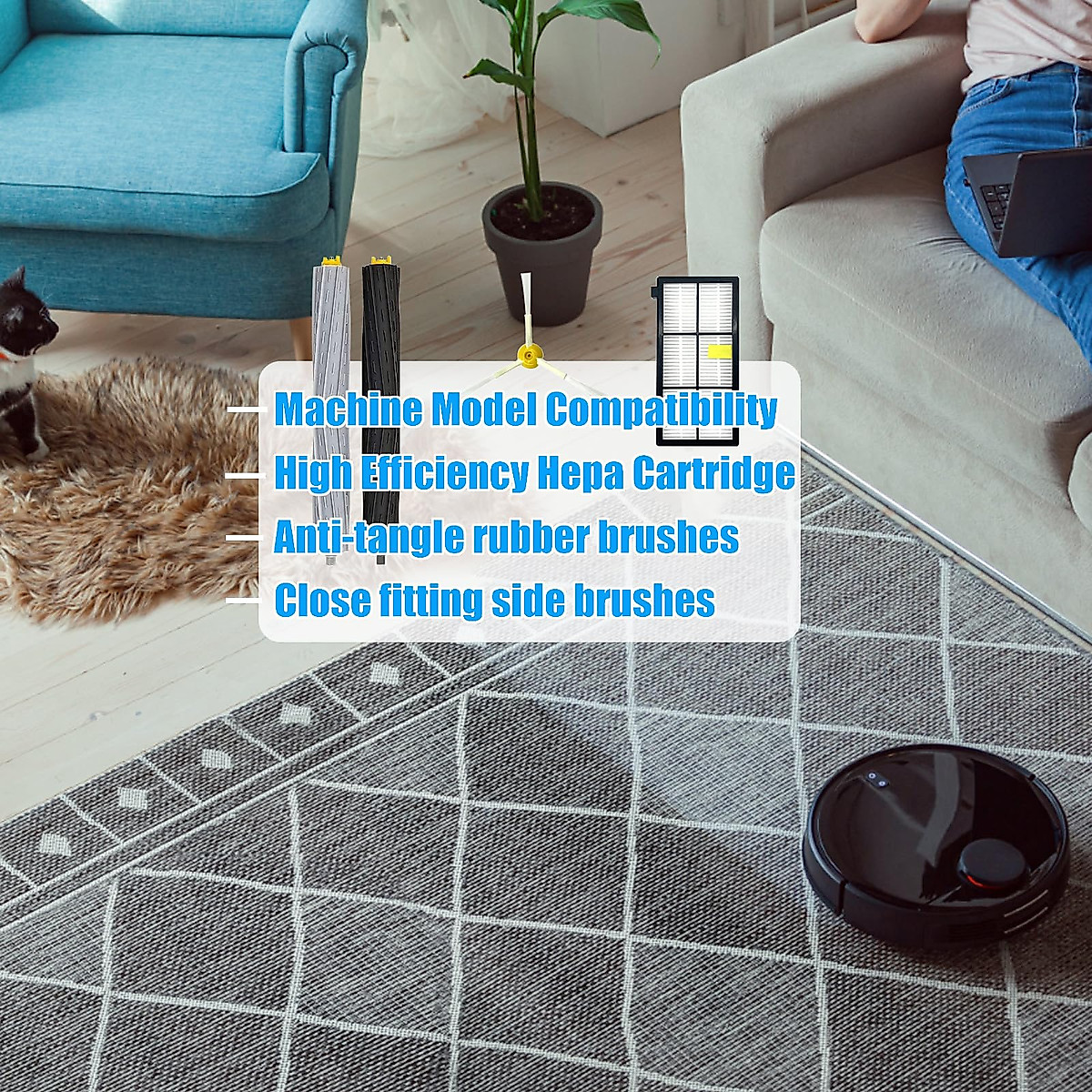 Replacement Parts for iRobot Roomba 800 900 Series 805 860 870 871 880 890 960 980 985 Vacuum Cleaner Accessories,10 HEPA filters, 10 side brushes, 3 roller brushes