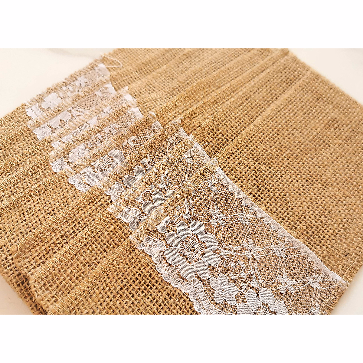 Lucky Monet 25PCS Silverware Holder Bag 4 x 8Inch Natural Burlap Lace Utensil Holder Cutlery Pouch Wraps Bag Hessian Knife Fork Tableware Bags for Wedding Party Restaurant Decoration (25PCS)