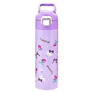 Hello Kitty Stainless Steel Insulated Water Bottle with Handle 500ml - Purple