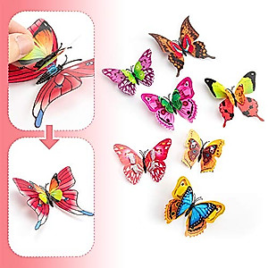 MOZUVE 120pcs Butterfly Wall Decor, Removable 3D Butterfly Wall Decals, Butterflies Decoration Suitable for DIY Kids Nursery, Bedroom Decor, TV wall, Wedding, Birthday etc