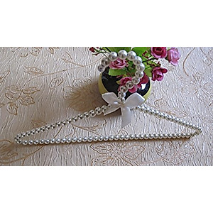 10 Pack Pearl Beads Metal Elegant Clothes Hangers Standard Hangers (White)