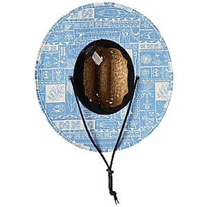 Quiksilver Waterman Men's Sun Protection Lifeguard Straw Hat, Dusk Blue Outsider Waterman, L/XL