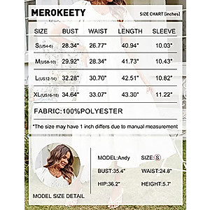 MEROKEETY Womens 2023 Summer V Neck Ruffle Sleeve Floral Dress Lace Flowy Smocked Midi Dresses,White,S