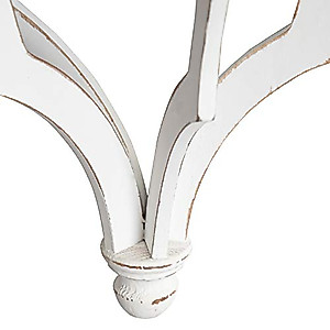 Kate and Laurel Corbett Distressed Wood Shelves, Set of 2, White and Rustic Brown, Farmhouse-Inspired Home Decor and Storage