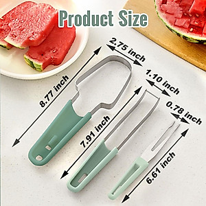 SINGYEIEC 3-in-1 Watermelon Cutter Slicer Tool, Stainless Steel Watermelon Slicer, Creative kitchen watermelon fork slicer cutter, Watermelon Popsicle Mould, melon cutter, portable fruit fork