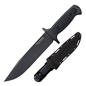 Cold Steel Drop Forged Survivalist 8" 52100 High-Carbon Steel Clip Point Fixed Blade EDC Tactical Hunting Utility Knife, 5" Ergonomic Handle, Weather-Resistant Secure-Ex Sheath