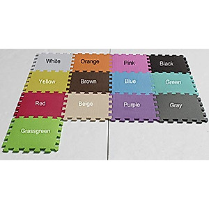 YIMINYUER® 18 Tiles (30cm×30cm×1cm Each Tile) Baby Soft Puzzle Play Mats, Kids Thick EVA Foam Floor, Toddlers & Children's Soft Interlocking Mat R01G301018