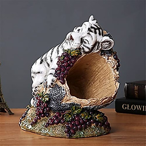 DOUBA Resin Sleeping Tiger Wine Rack Decorative Tree Stump Grape Bottle Rack Wine Set Decorative Wine Set