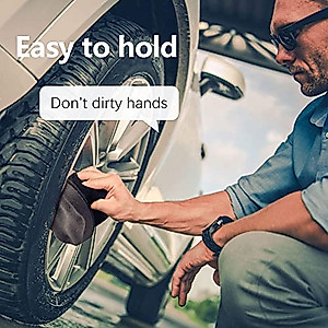 RIXERKOC 2 Pieces Tire Shine Applicator Pad, Tire Hex Grip Applicator, Car Wash Tire Cleaner Wheel Cleaner Rim Washable Tire Shine Applicator Dressing Pad Car Detailing Foam Sponge Reusable