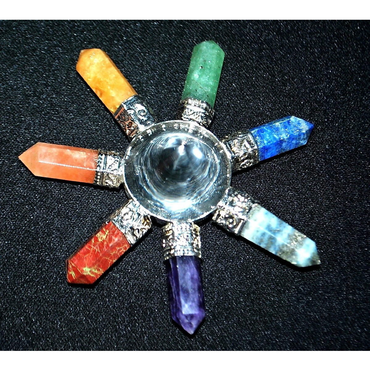 7 Chakra Conical Pyramid Energy Generator with Chakra Booklet