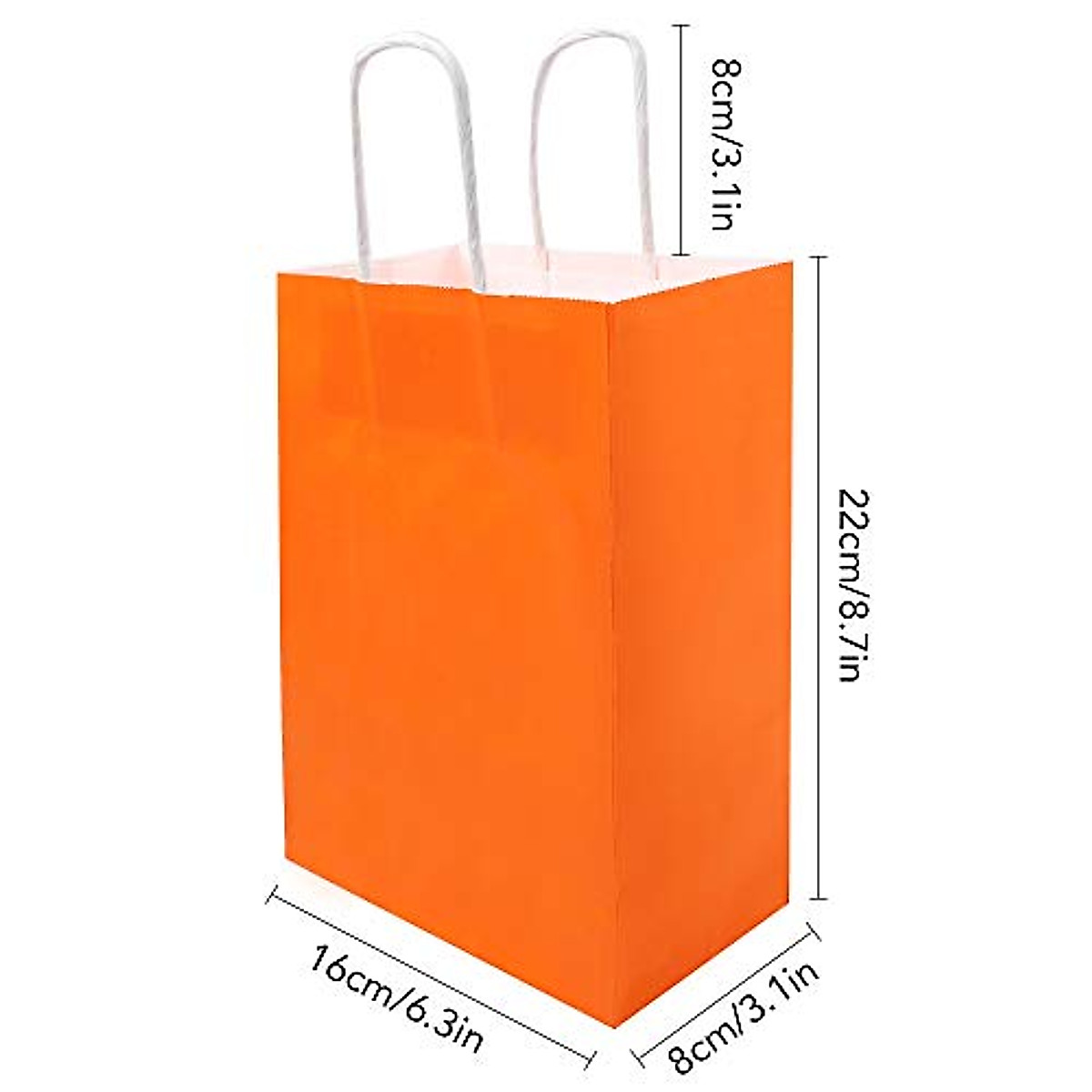 Tomnk 32pcs Party Favor Bags 8 Colors Goodie Bags Rainbow Paper Gift Bags Bulk with Handles for Birthday Party, Candy ,Small Gift and Bridal Shower