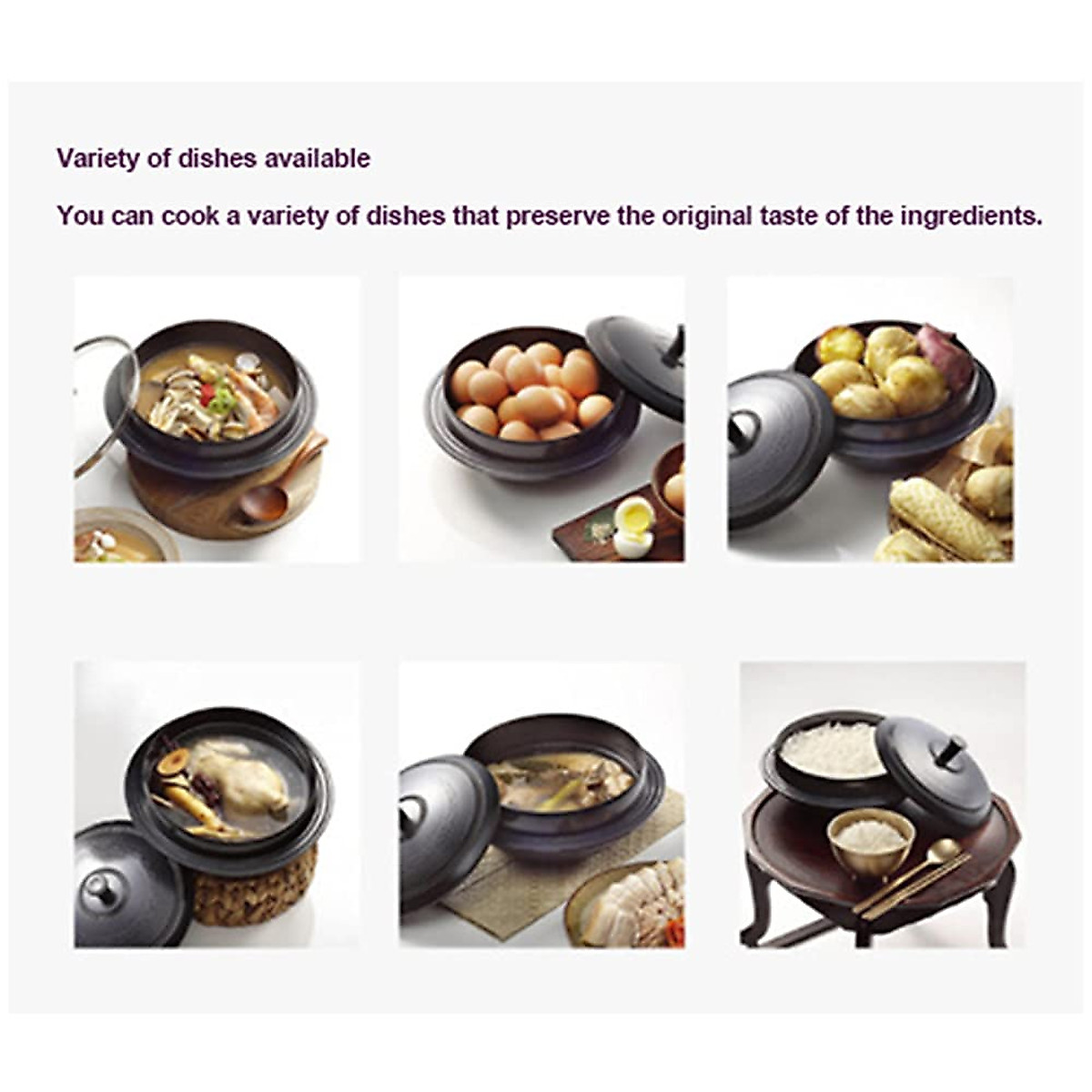 TULGIGS IH Korean Traditional Iron Pot Rice Gamasot Ceramic Cauldron Made in Korea 9.4424cm