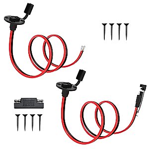 ELFCULB 2Pack 10AWG 2FT SAE Connector,Power SAE Socket Sidewall Port, with 1 Reverse Adapter Quick Disconnect Weatherproof, for Solar Panel, Motorcycle, Car
