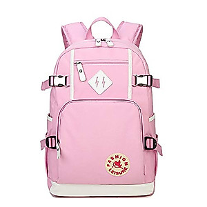 Anime Card Captor Pink Cute Backpack SAKURA Kawaii Women Shoulder Bags Canvas School Bags Rucksack Bookbag (12)