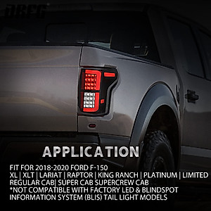 DRFG LED Tail Lights Compatible for F150 2015 2016 2017 2018 2019 2020 LED Tail Lamp for Ford Smoke lens Taillight Assembly Passenger and Driver Side