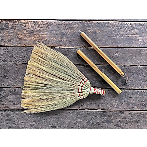 Asian Broom 46 inch - Straw Soft Broom - Long Handle Broomstick for Cleaning, Decoration, Wedding-Natural Whisk Broom for House, Garage, Office,Kitchen - Indoor Grass Broom