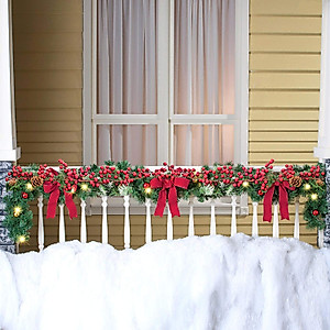 Artiflr 6FT Red Berry Christmas Garland, Artificial Red and Burgundy Berry Christmas Garland for Indoor Outdoor Home Fireplace Decoration for Winter Holiday New Year Decor