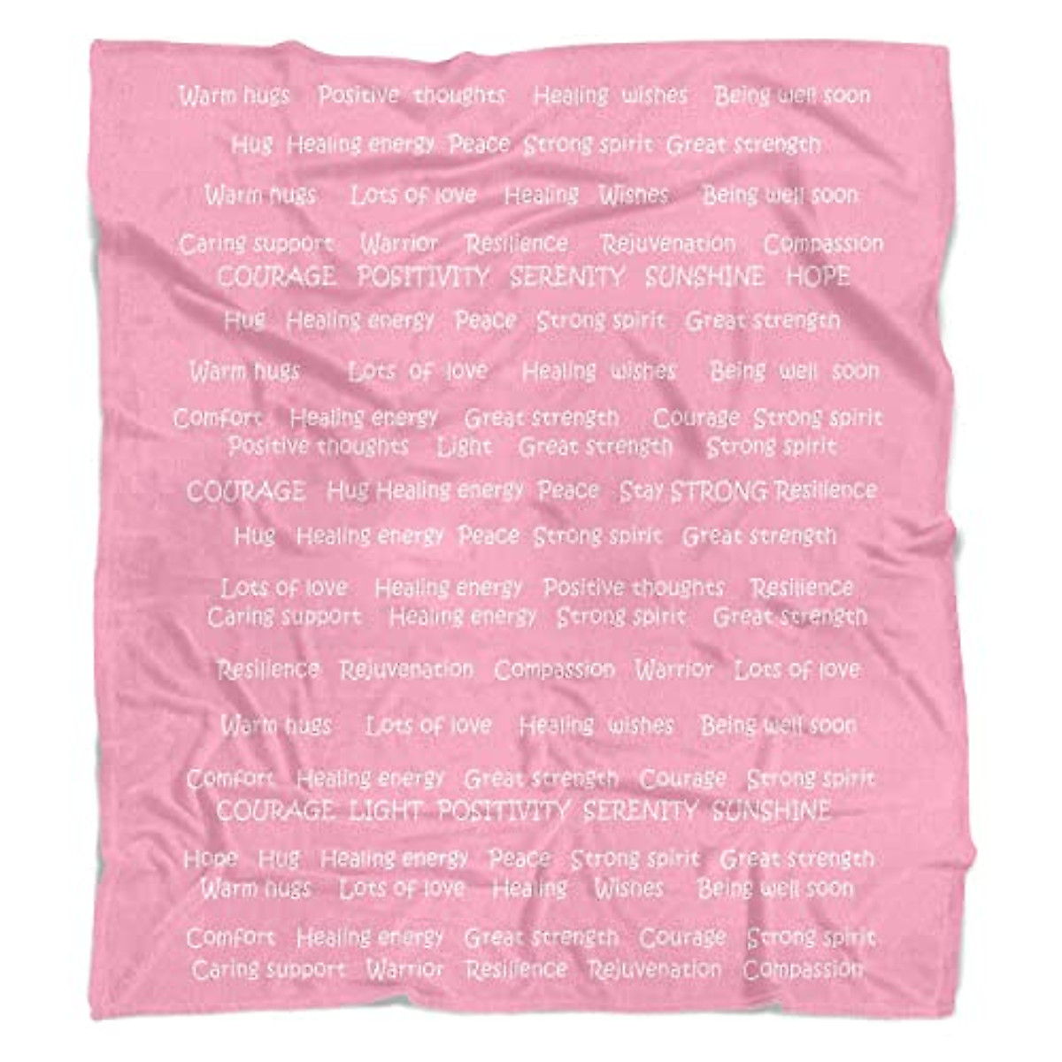 Healing Thoughts Throw Blanket | Positive Energy | Compassion | Warm Hugs| Inspirational Blanket | Get Well Gifts for Women | Comfort Chemo Blanket | Breast Cancer Gifts for Women | 50" x 60" Pink