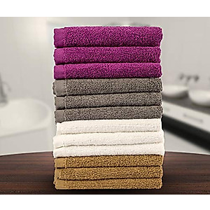 Bliss Casa Washcloths Set (12 x 12 Inch, 12 Pack) – 100% Cotton Washcloths for Face, Highly Absorbent Soft Face Towels, and Quick Drying Fingertip Towels for Daily Use (Multi, Mix)