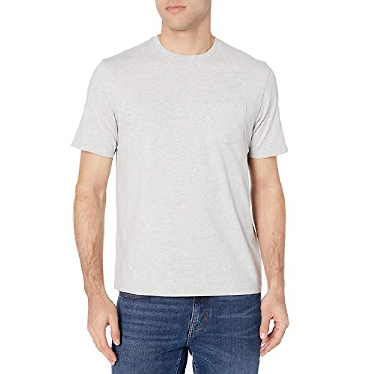 Amazon Essentials Men's Regular-Fit Short-Sleeve Crewneck Pocket T-Shirt, Pack of 2, Bright Green/Light Grey Heather, X-Large