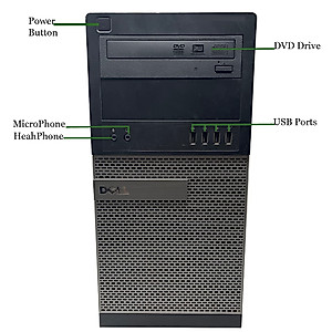 Dell OptiPlex Tower Computer Desktop PC, Intel Core i5 Processor, 16GB Ram, 128GB M.2 SSD + 500GB Hard Drive, HDMI, Nvidia GeForce GT 1030 4GB, Wi-Fi & Bluetooth, Windows 10 (Renewed)