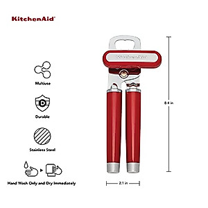 KitchenAid Gourmet Multifunction Can Opener/Bottle Opener, 8.36-Inch, Passion Red