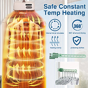 Portable Dryers for Laundry, 600W Mini Laundry Dryer with Dryer Bag Support Stand for Delicate Garments, Underwear, Baby Clothes, Compact and Convenient Drying Solution for Apartment, Dorm Travel