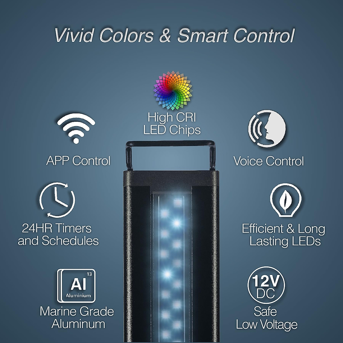 CURRENT USA ColorPlus Smart LED Aquarium Light 36 inch with App and Voice Control by Alexa & Google Home | Extra Vivid Colors for Freshwater Aquarium Fish Tank and Terrariums| Aluminum (36" to 48")