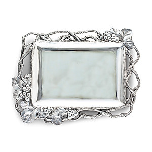 Arthur Court Designs Aluminum Grape Open Vine Rectangle 19 inch x 14.75 inch
