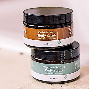 Bath Bombs Gift Set - 6 Large - Organic Shea Butter, Salts, Clays and Essential Oils - Organic Coffee Body Scrub - Sugar Scrub Hydrating Exfoliating, Body Exfoliator and Polish for Shower and Bath