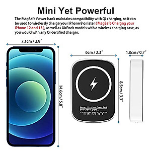8AMTECH Power Bank, 10000mAh Mag-Safe Portable Charger 15W Fast Charging External Battery Pack Back up Power Design for iPhone14,13, 12, Pro, Pro Max, Mini