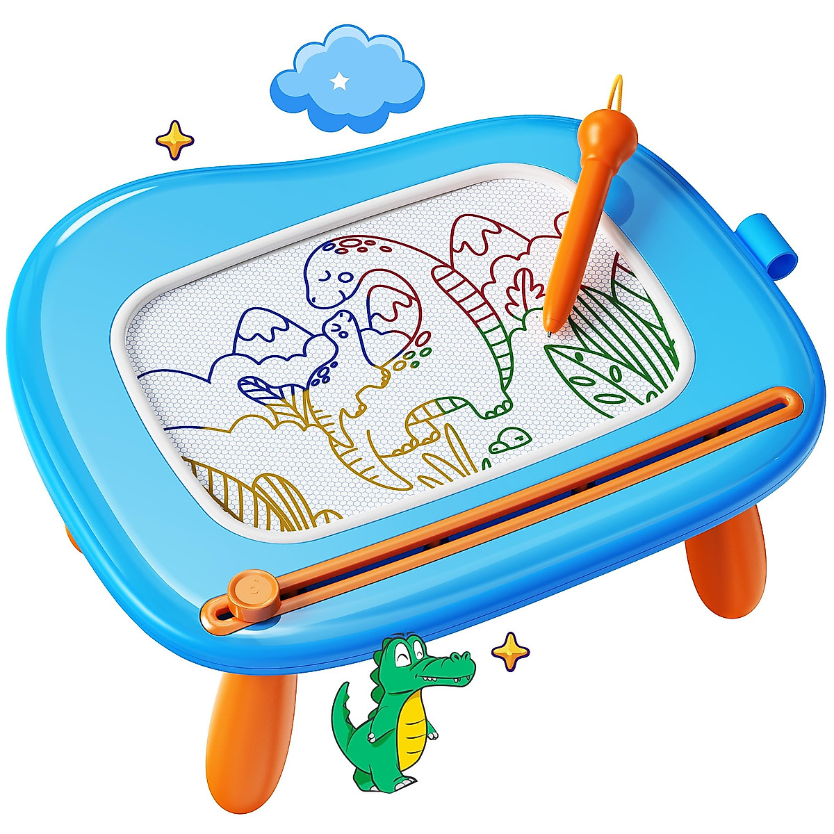 KOKODI Toddler Magnetic Drawing Board with Sturdy Legs, Large Colorful Mess Free Sketch Scribble Doodle Pad, Easter Birthday Gifts Toys for Boys Kids Preschooler Age 18 Month to 1 2 3 Years Old
