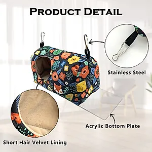 ShuRung Bird Warm Bed Parrot Sleeping Nest Bed House Bird Snuggle Hanging Hut Bird Parrot Hammock Bird Sleeping Hideaway Cave for Cockatiels Parakeet Budgies Parrot Budgies Lovebird S