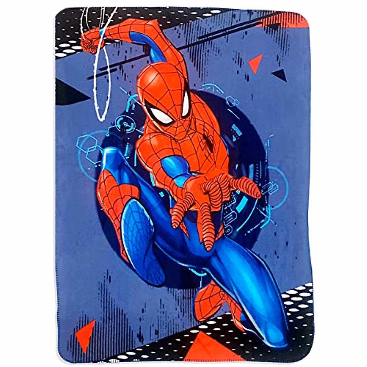 Marvels Spiderman on Building Fleece Throw Blanket 40 x 60 (Blue)