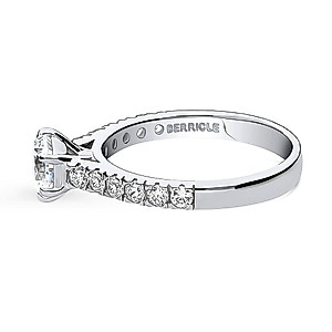 BERRICLE Sterling Silver Solitaire Wedding Engagement Rings 0.8 Carat Round Cubic Zirconia CZ Promise Ring for Women, Rhodium Plated Size 6