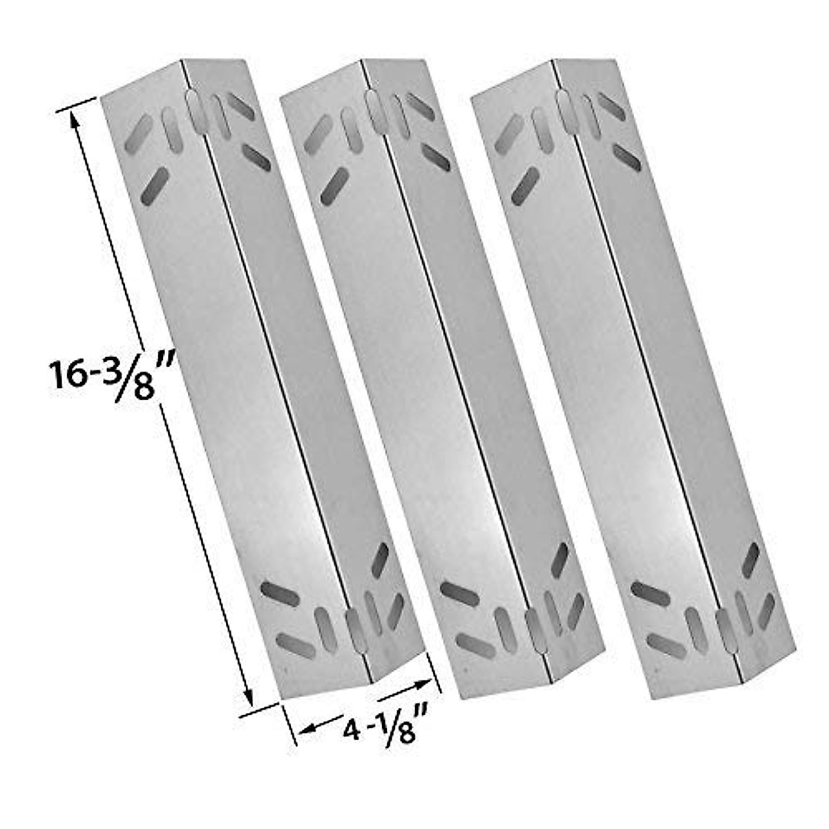 3 Pack Replacement Stainless Steel Heat Shield for Kmart 640-784047-110, Kenmore 119.16434010, 119.16658010, 119.16658011, 119.16676800, 119.17676800, B10SR8-A1, 119.16144210 Gas Grill Models
