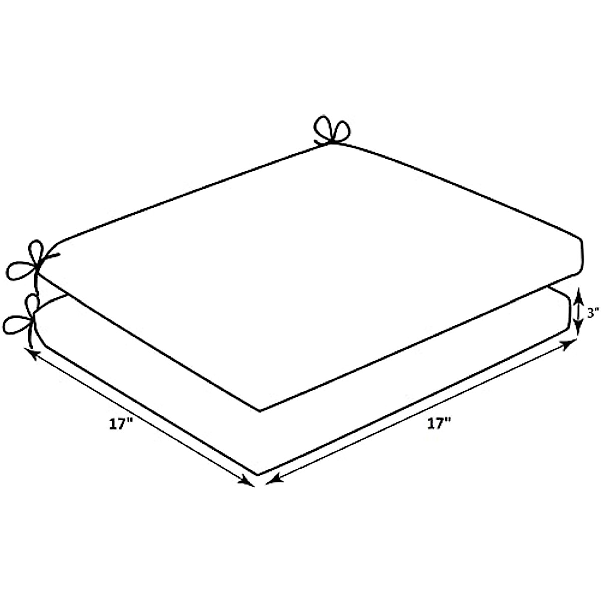 QILLOWAY Outdoor Indoor Seat Cushions, Square Foam Dining Chair Pads,All Weather, 17"x17"x3",2 Count (Light Grey)