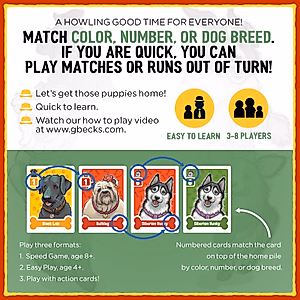 Grandpa Beck's Games Nuts About Mutts - Family-Friendly Hand-Elimination Card Game - for Kids, Teens, and Adults - from The Creators of Cover Your Assets - 3-8 Players, Ages 7+