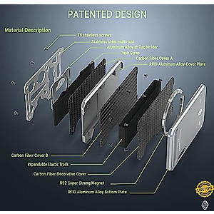 niubuy Magnetic Wallet & Minimalist Slim Wallet for Men -MagSafe Wallet-Hard Shell Lightweight iPhone Wallet - for iPhone 14 Pro Max/ 14 Pro/ 14/13 Pro Max/ 13 Pro/ 12 Pro Max -Gray